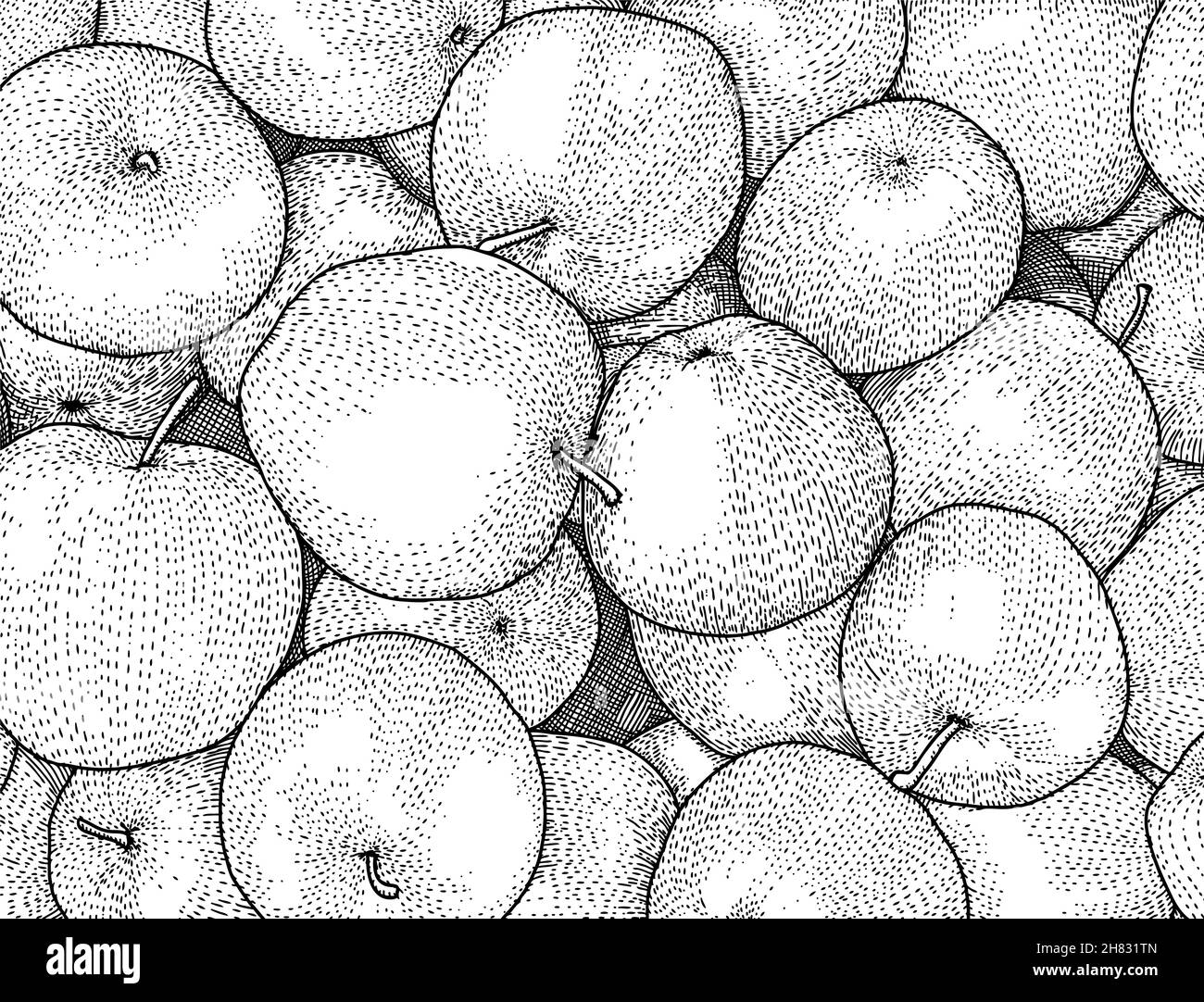 Hand drawn apples texture, background vintage Stock Vector Image & Art ...