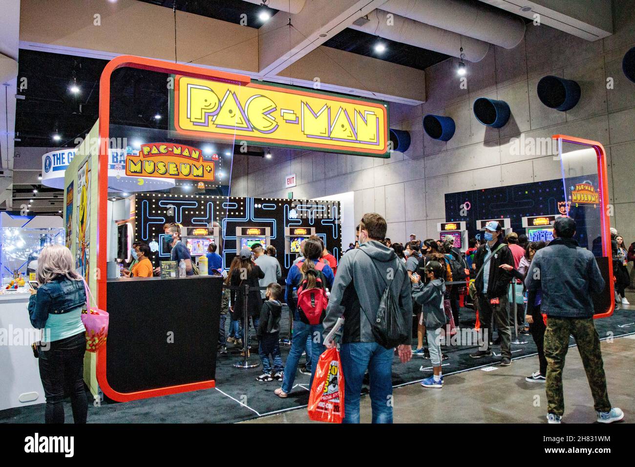 November 27, 2021: PAC-MAN Musuem booth at San Diego Comic-con ...