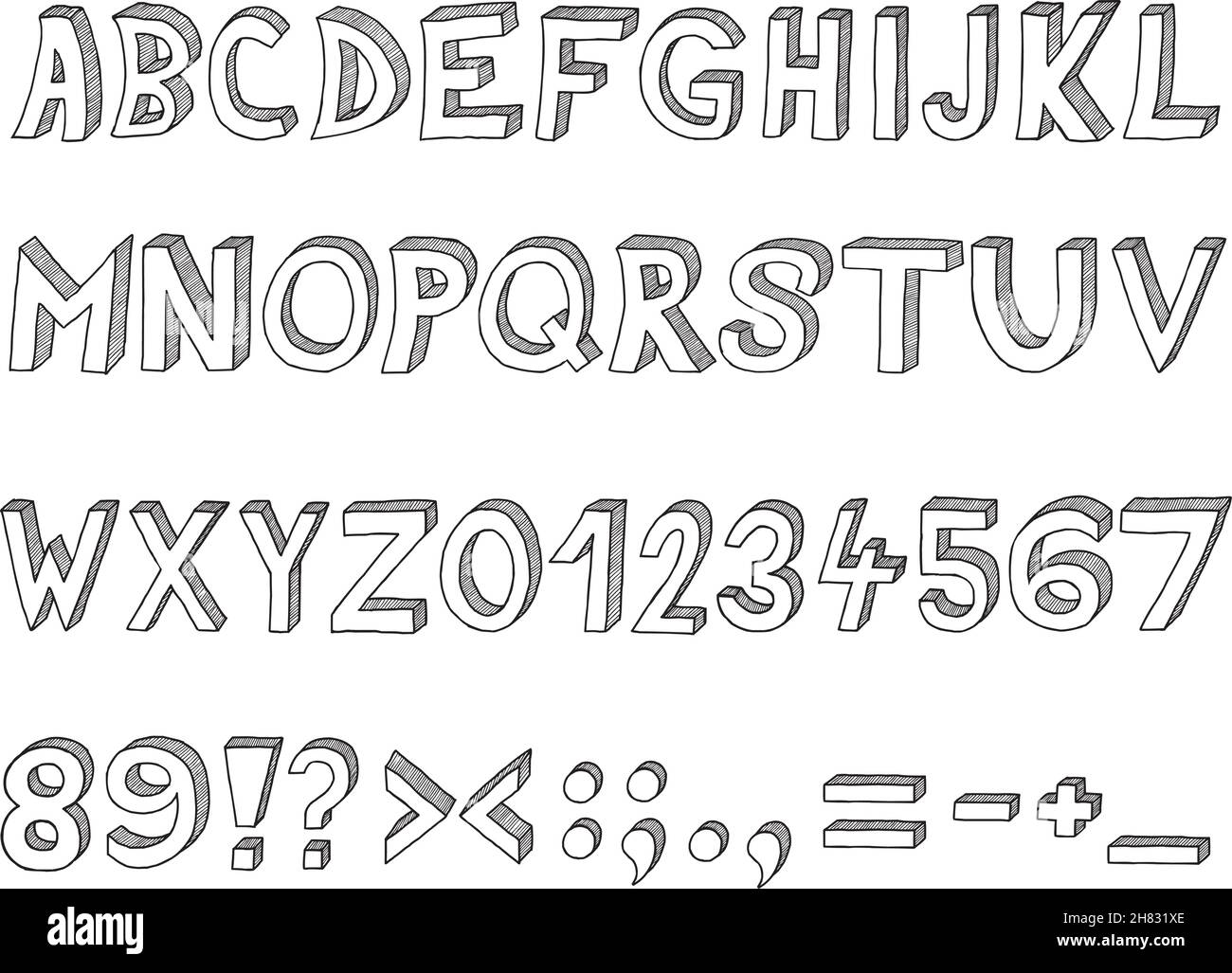 Hand drawn vector abc, alphabet in the set Stock Vector Image & Art - Alamy