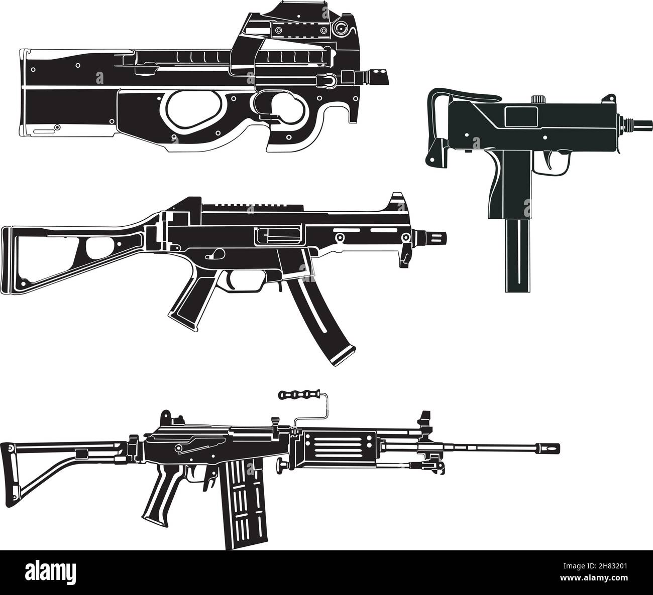 Modern automatical guns set, in the vector Stock Vector Image & Art - Alamy