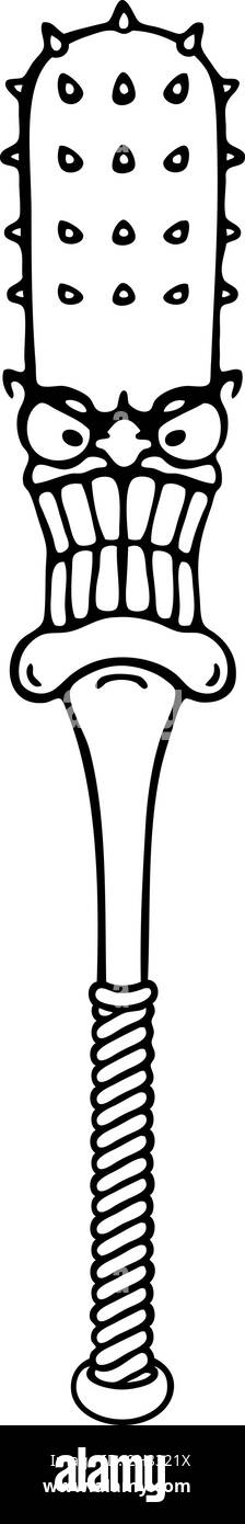 Painted mace with face, vector illustration Stock Vector Image & Art ...