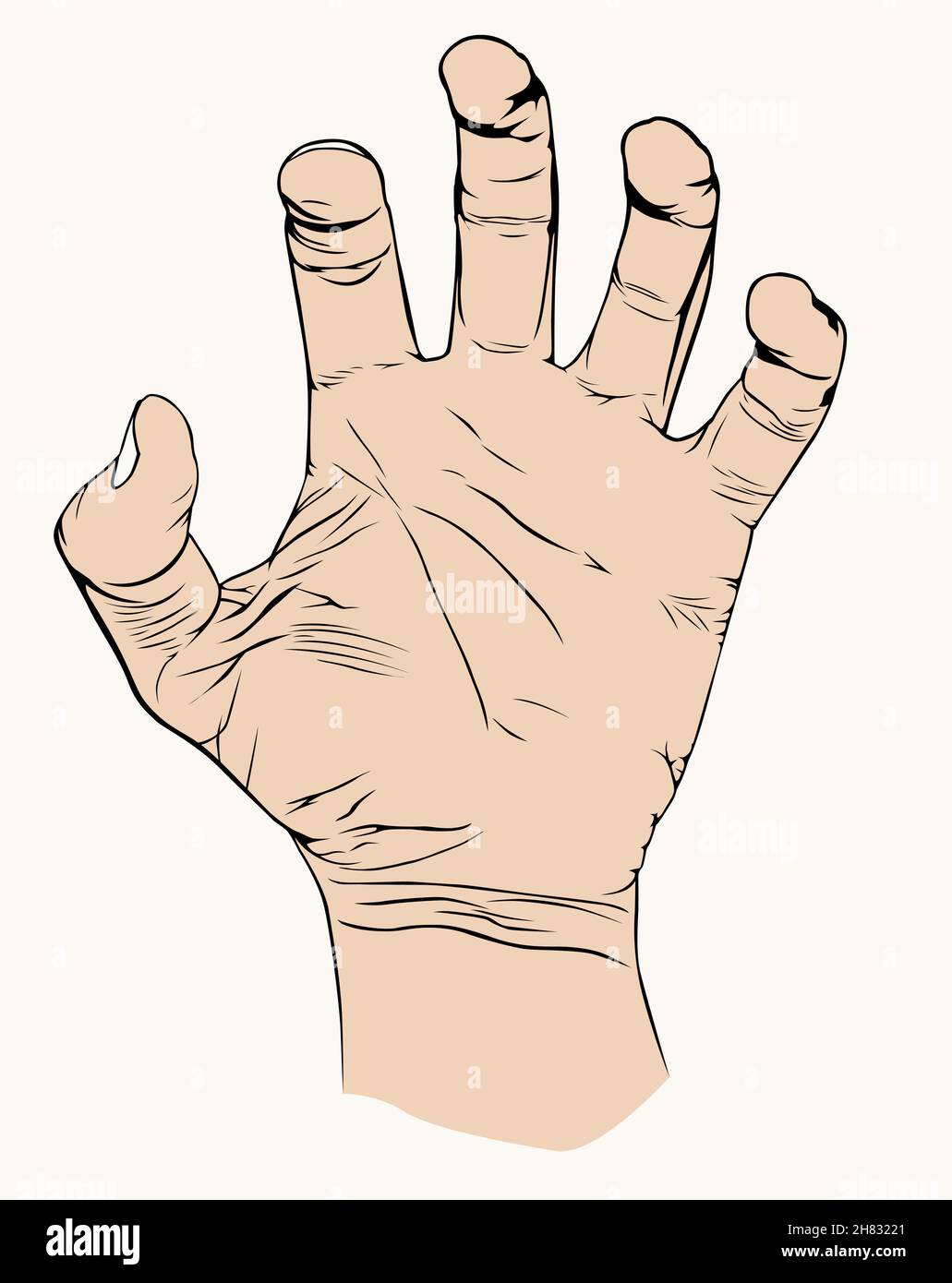 Hand with symbolic, pain, strength, aggression Stock Vector Image & Art ...