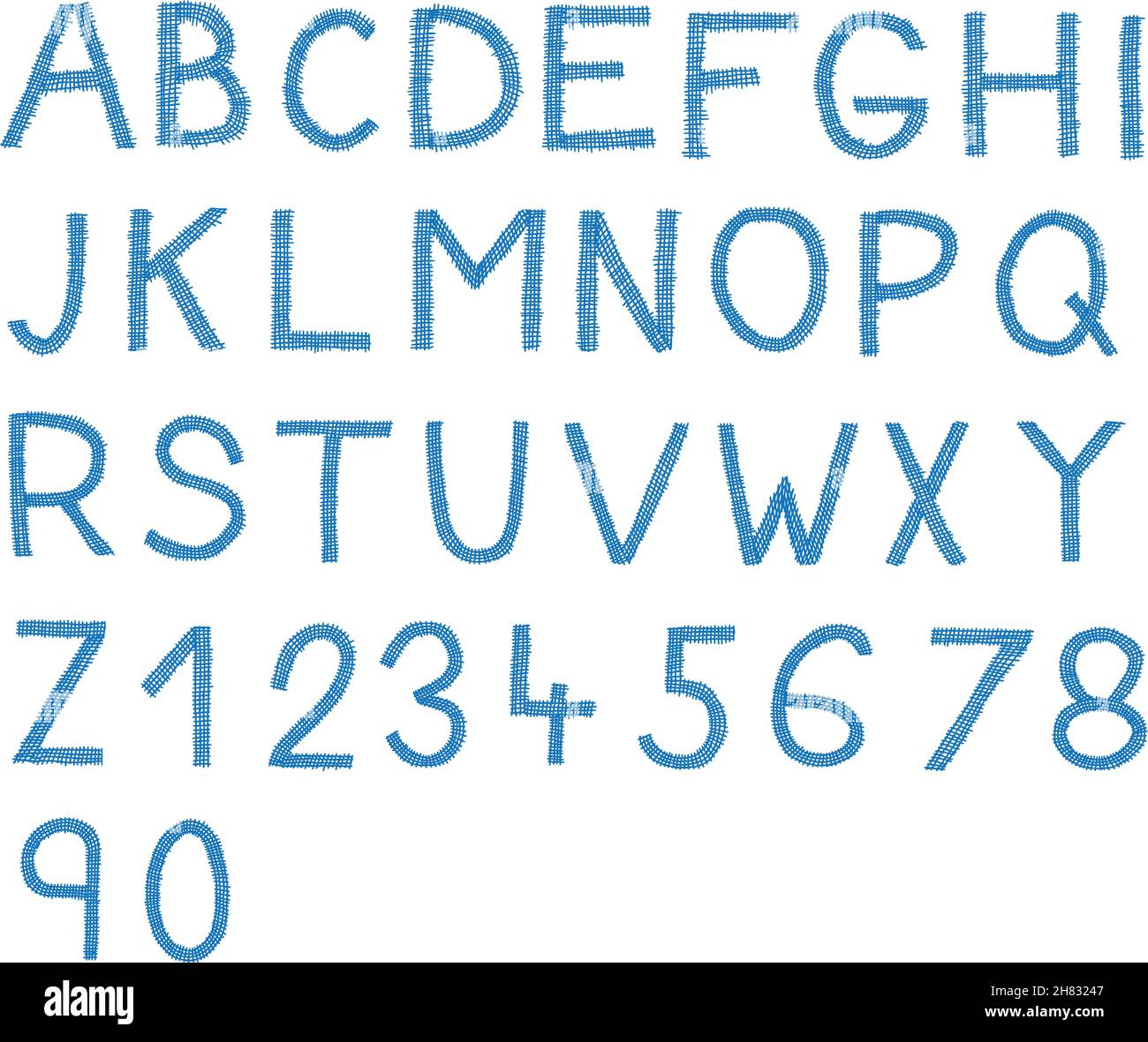 Alphabet hand drawing and sketched, high detail Stock Vector Image ...