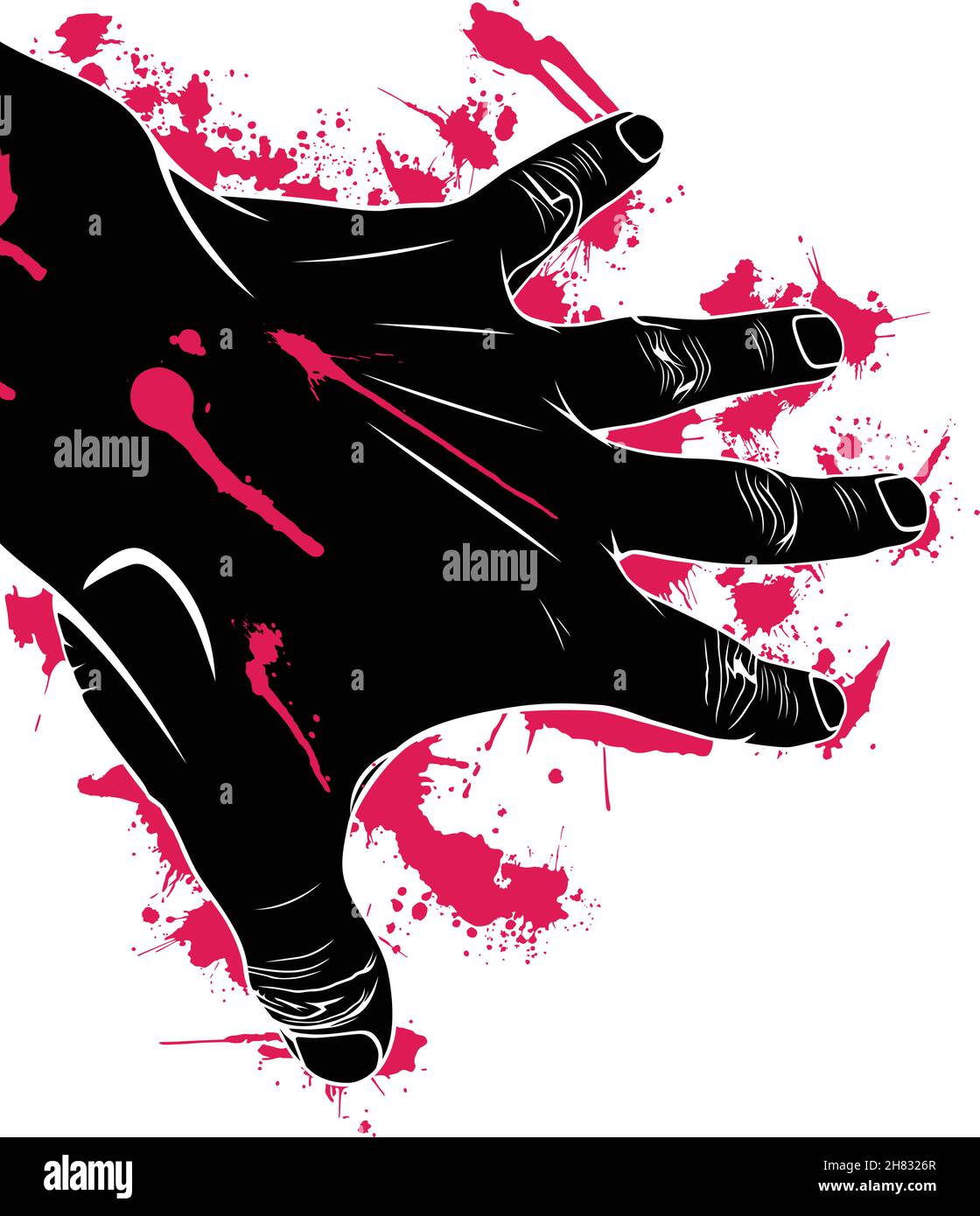 Hand in blood, abstraction, vector illustration Stock Vector Image ...