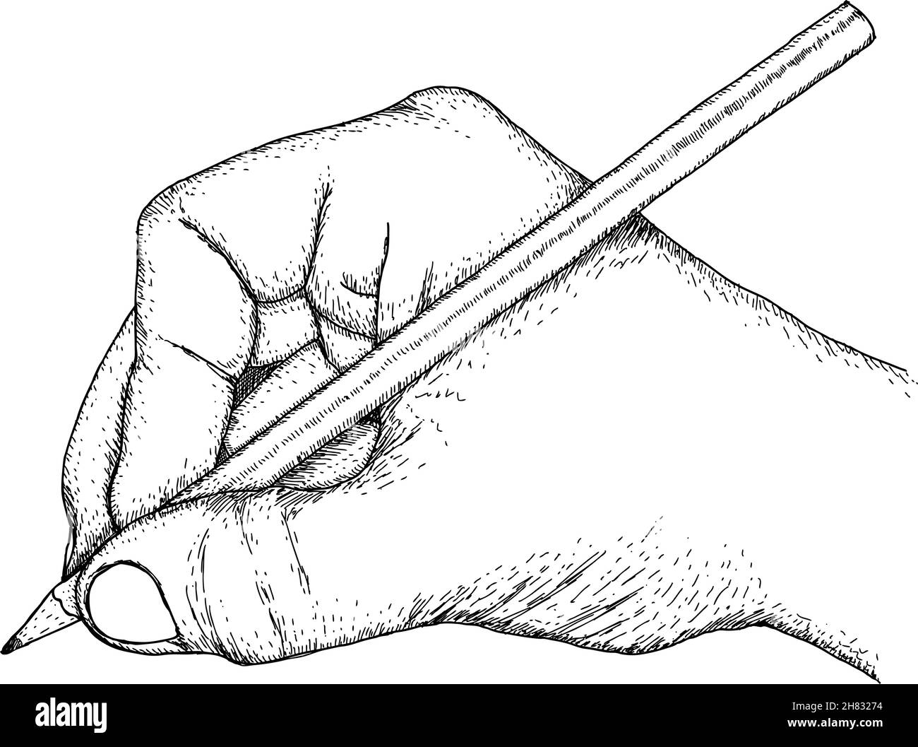 Hand with pencil Stock Vector Image & Art - Alamy