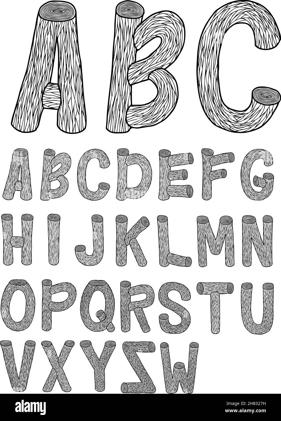 Wood font Black and White Stock Photos & Images - Alamy