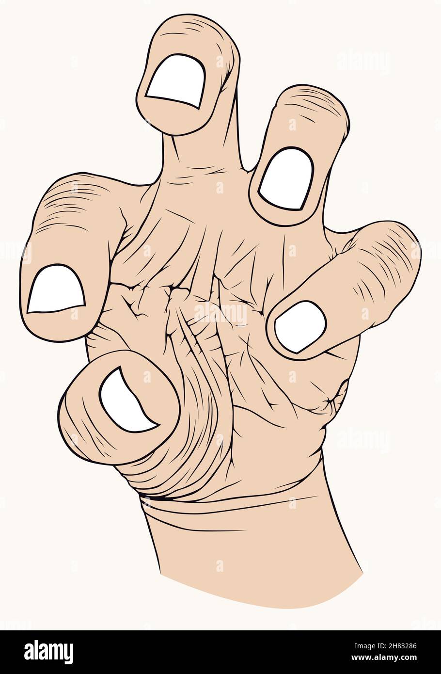 Hand with symbolic, pain, strength, aggression Stock Vector Image & Art ...