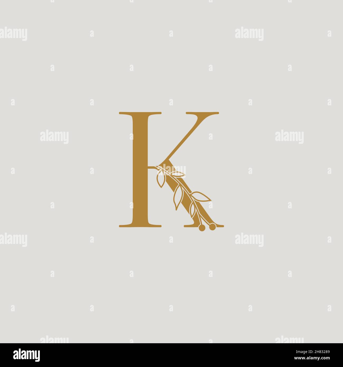 Graphic Floral Initial Alphabet K flowers bouquet composition. Unique ...