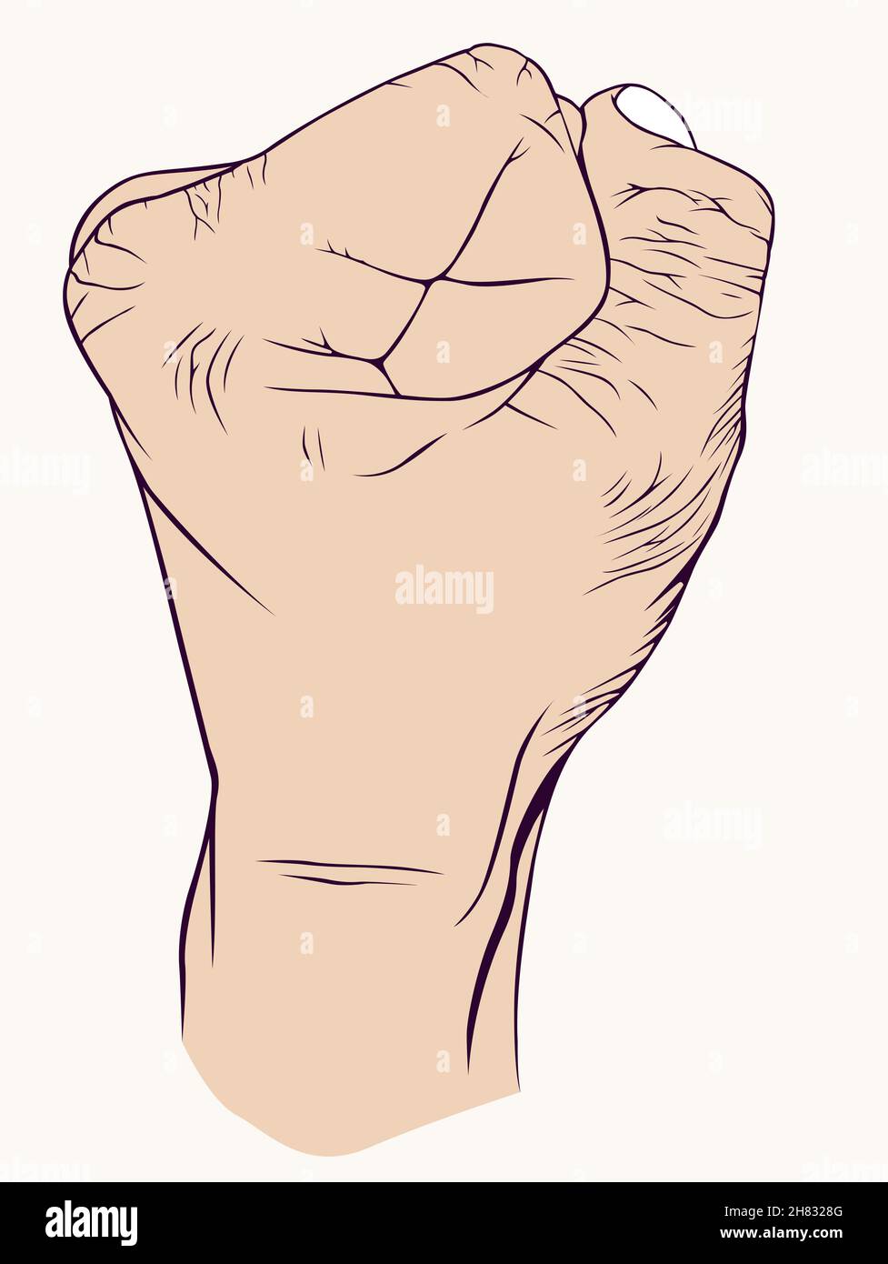 Hand with symbolic, pain, strength, aggression, power Stock Vector ...