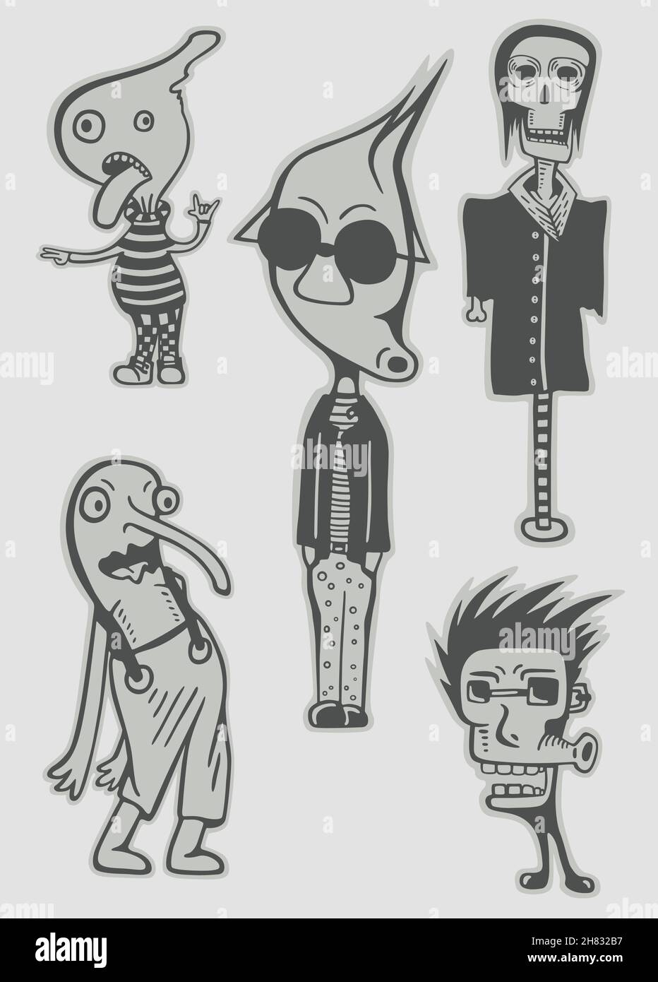 Crazy characters, vector illustration Stock Vector Image & Art - Alamy