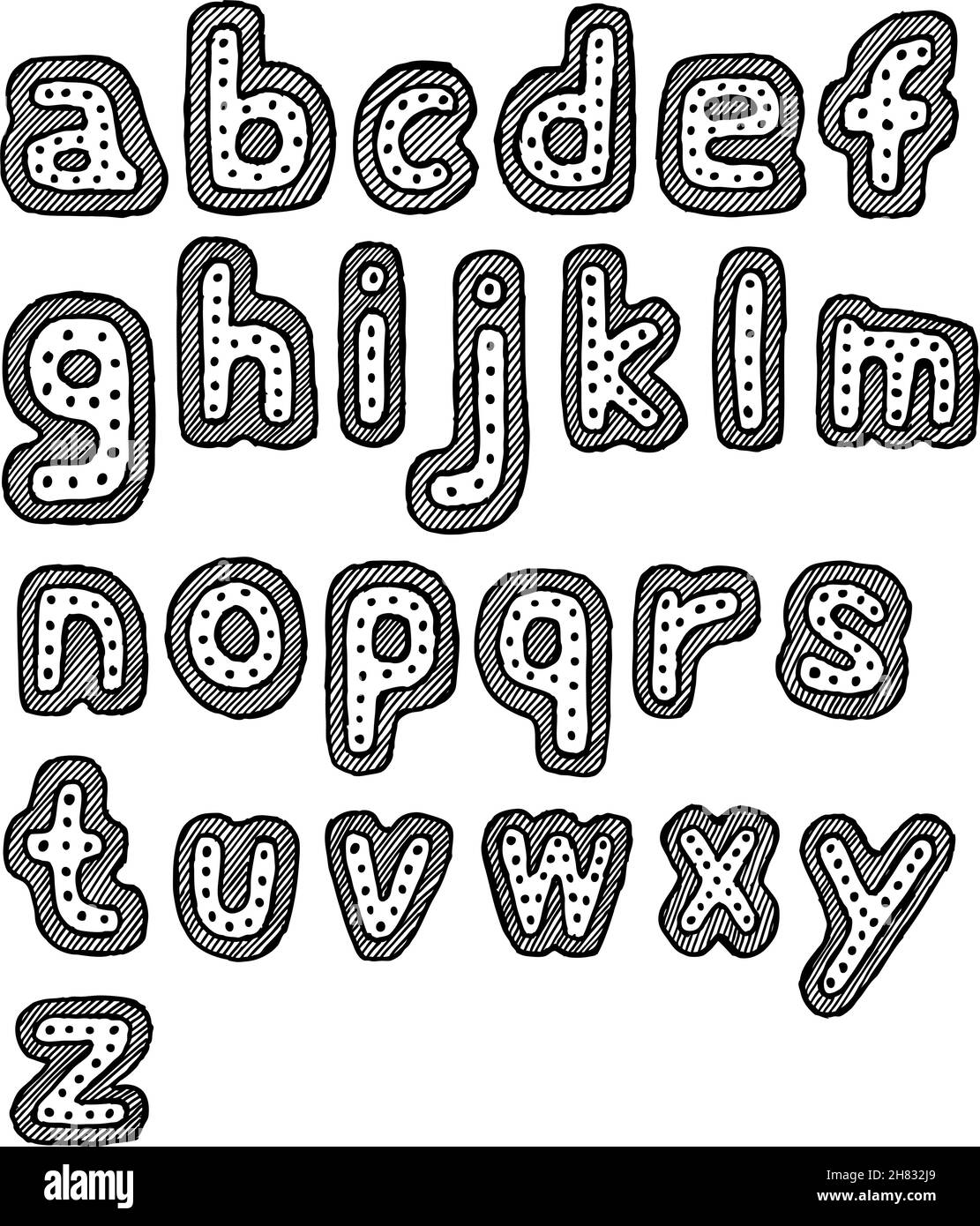 Hand drawn vector abc, font, alphabet Stock Vector Image & Art - Alamy
