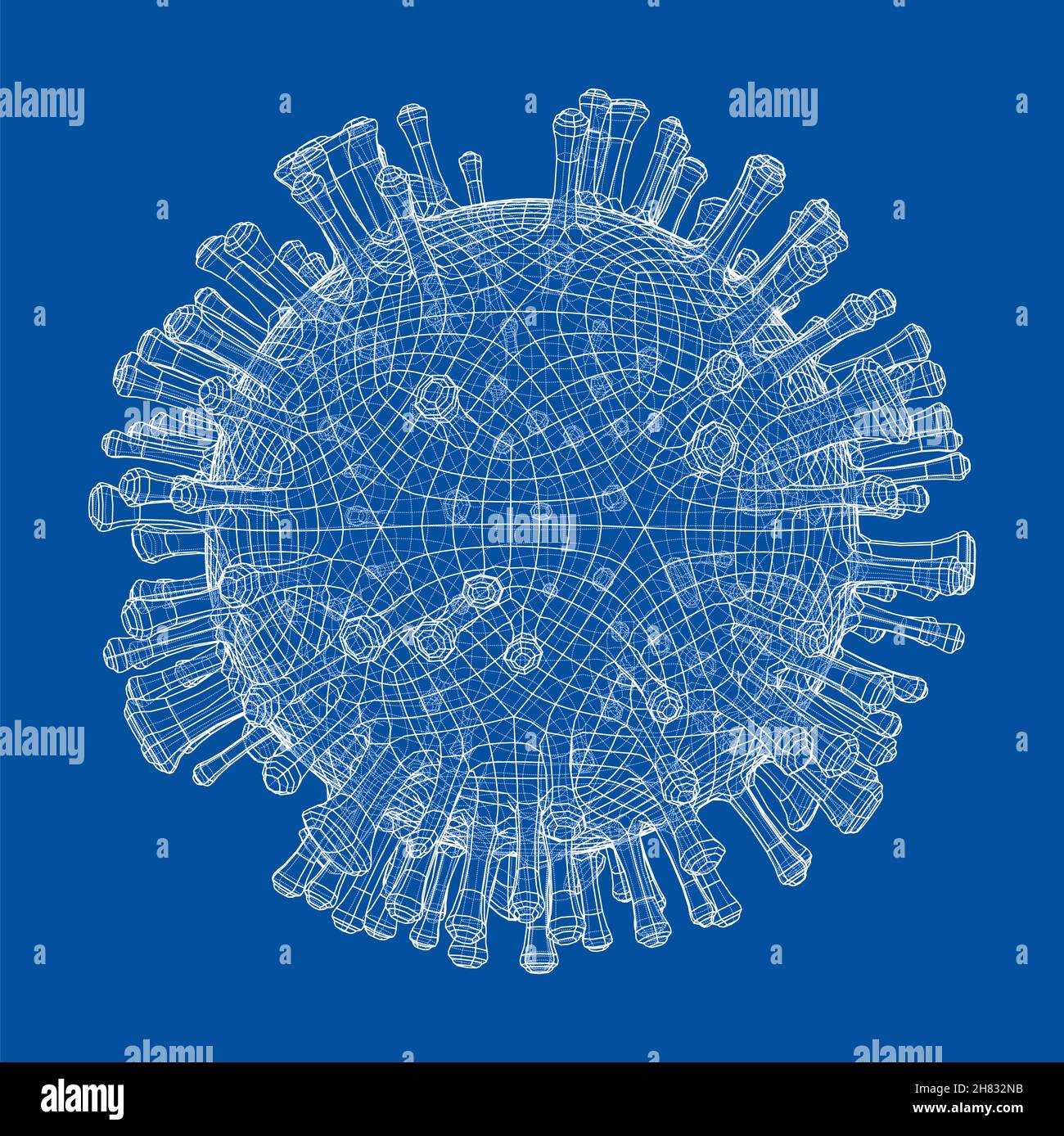 Wire-frame model of a virus Stock Photo - Alamy