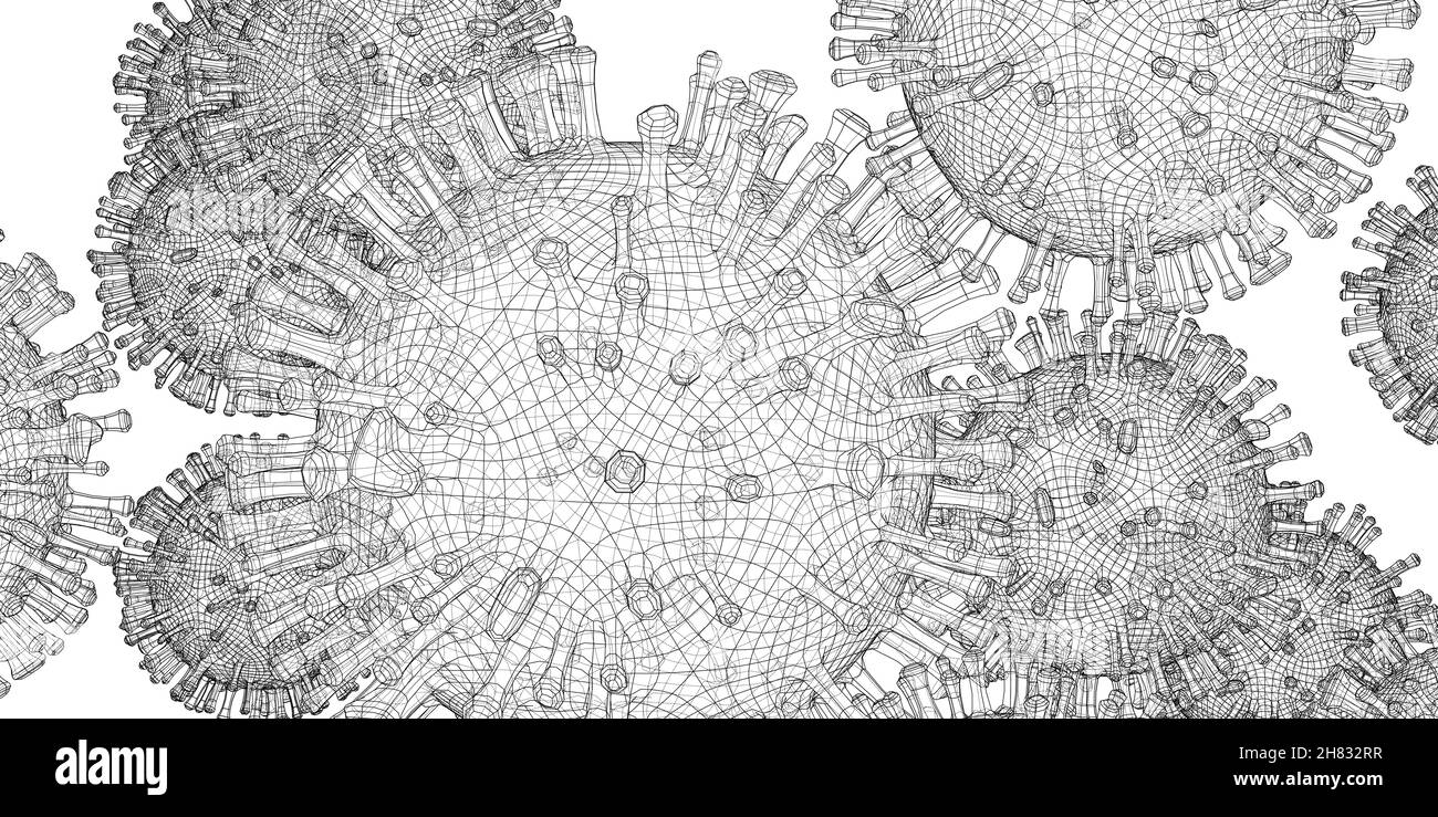 Wire-frame model of a virus Stock Photo - Alamy
