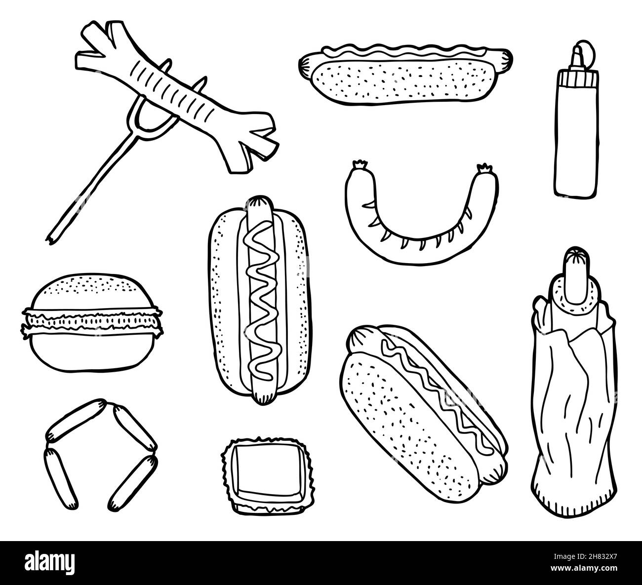 Hand drawn fast food collection Stock Vector Image & Art - Alamy