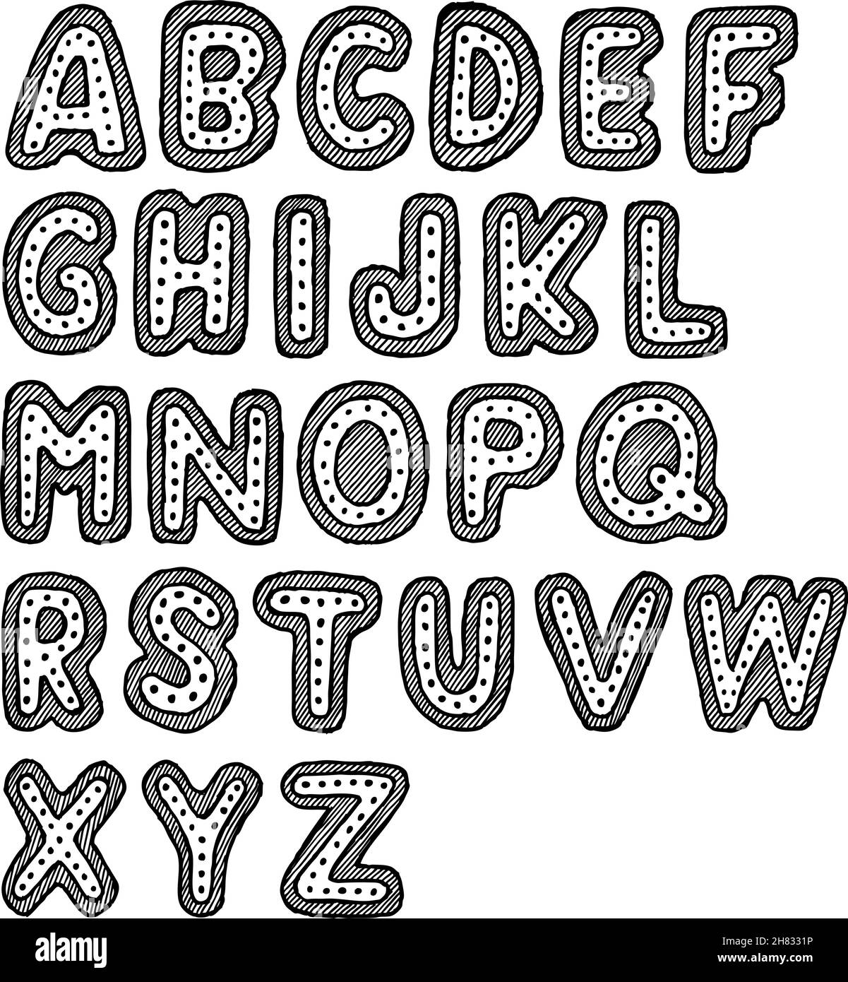 Hand drawn vector abc, font, alphabet Stock Vector Image & Art - Alamy