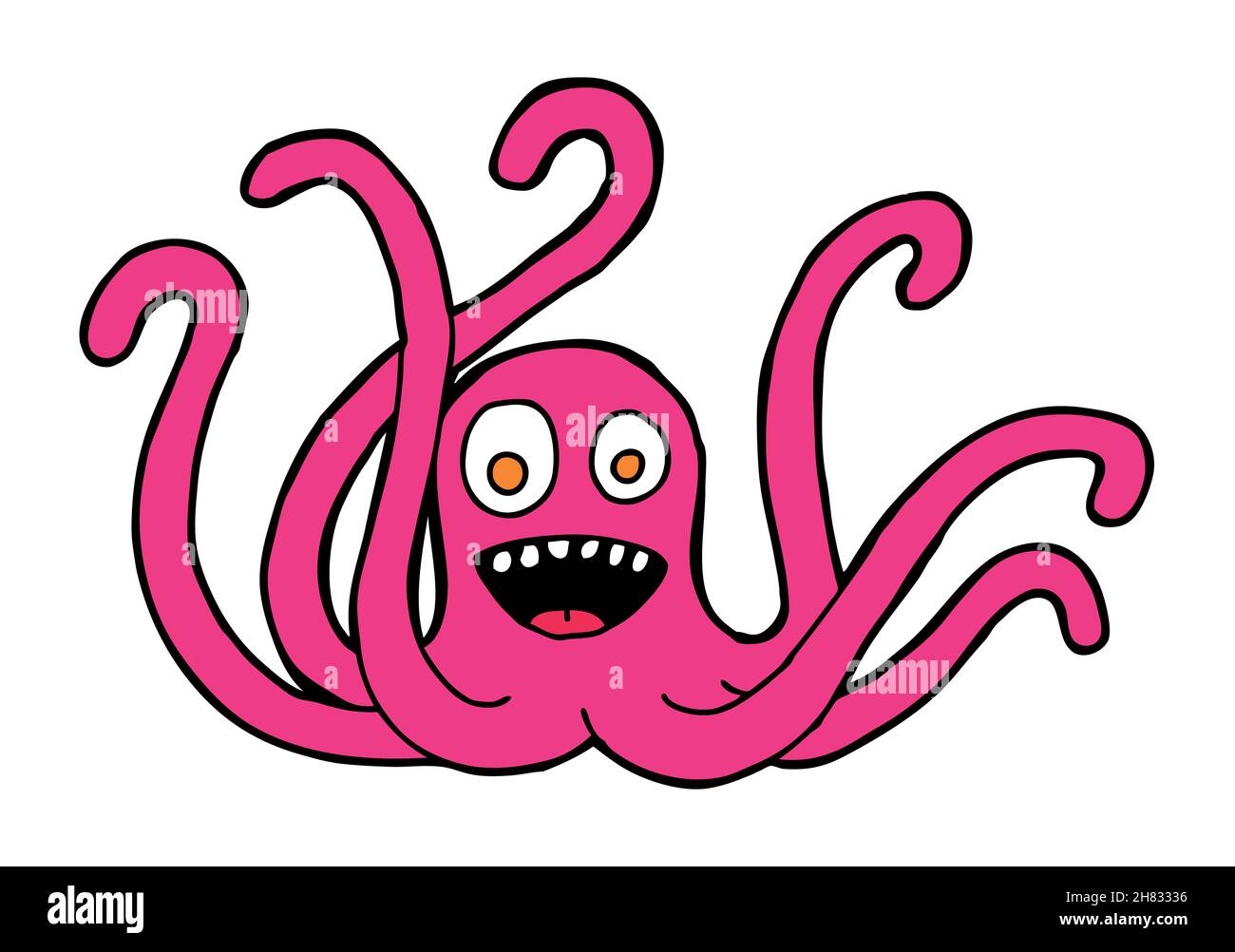 Hand drawn octopus monster Stock Vector Image & Art - Alamy