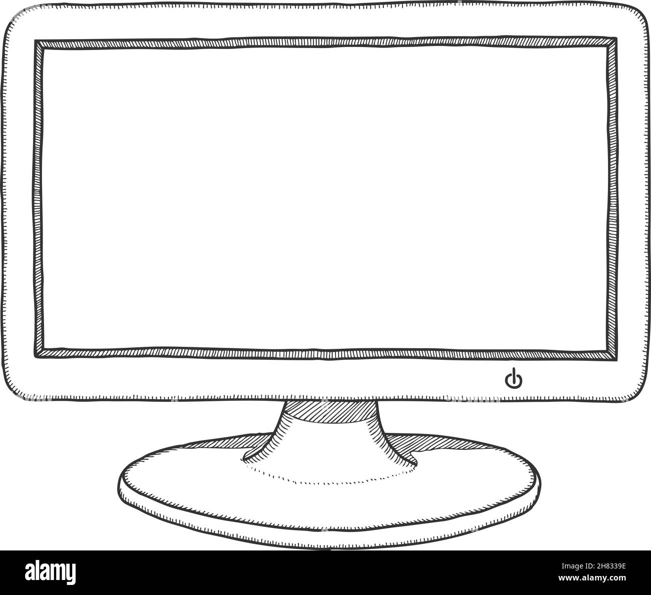 Hand drawn monitor, vector illustration Stock Vector Image & Art - Alamy