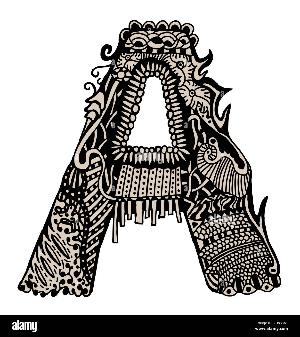 Hand drawn letter A, ancient style Stock Vector Image & Art - Alamy