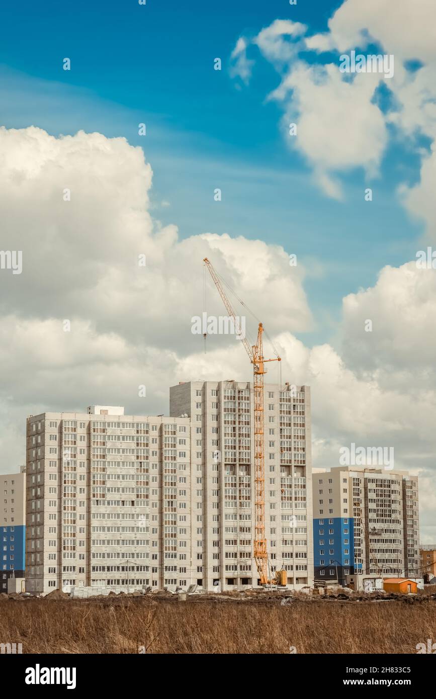 Building object and tower cranes Stock Photo - Alamy