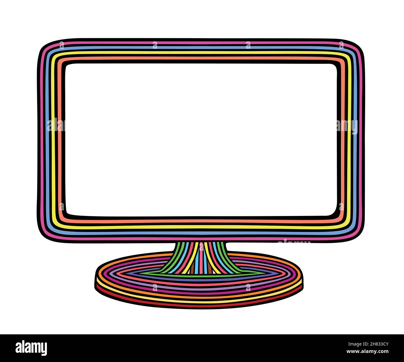 Styled rainbow monitor, vector illustration Stock Vector Image & Art ...