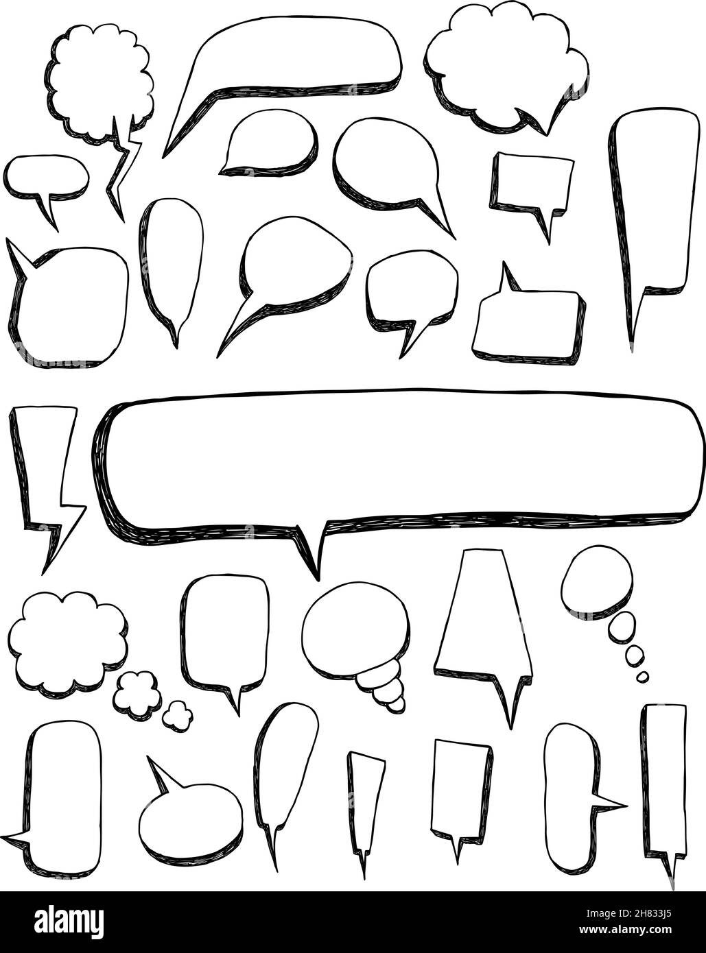 Speech bubble exclamation mark Black and White Stock Photos & Images ...