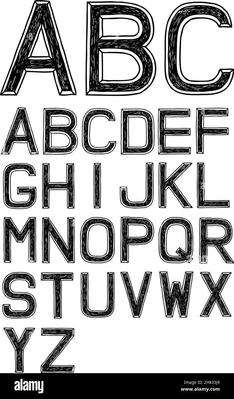 3d hand drawn font hi-res stock photography and images - Alamy