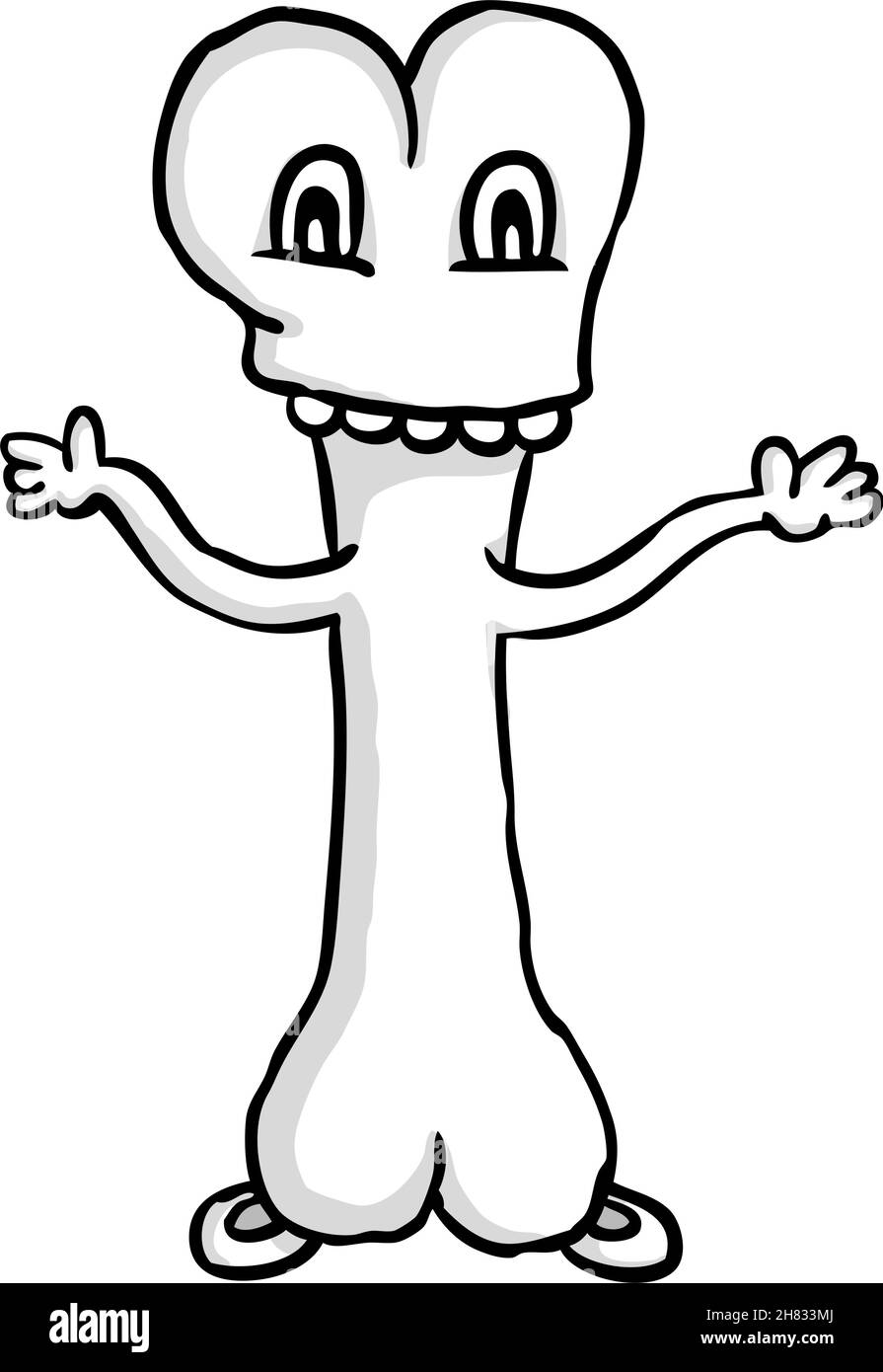 Painted character bone, vector illustration Stock Vector Image & Art ...