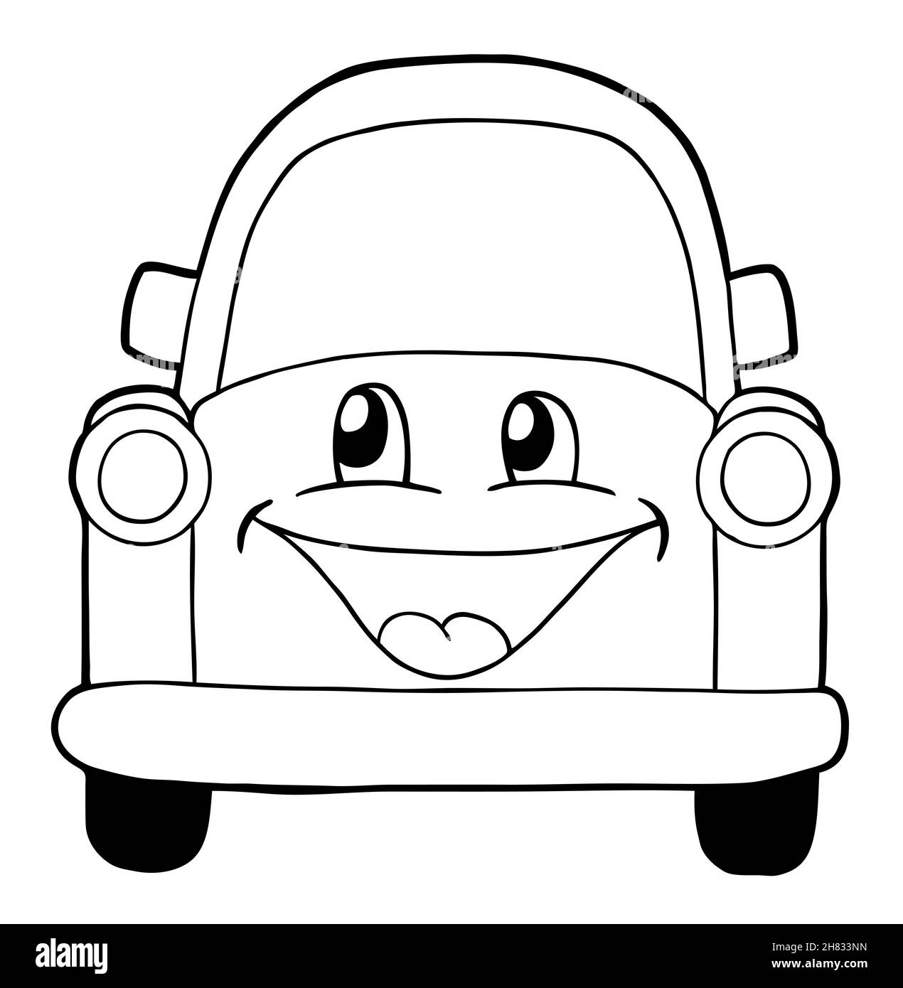 Cute car, coloring page illustration Stock Vector Image & Art - Alamy
