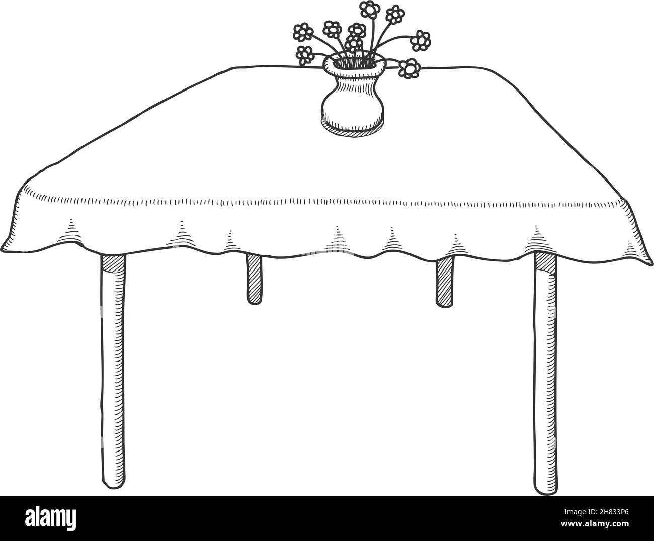 Hand drawn table, vector illustration Stock Vector Image & Art - Alamy