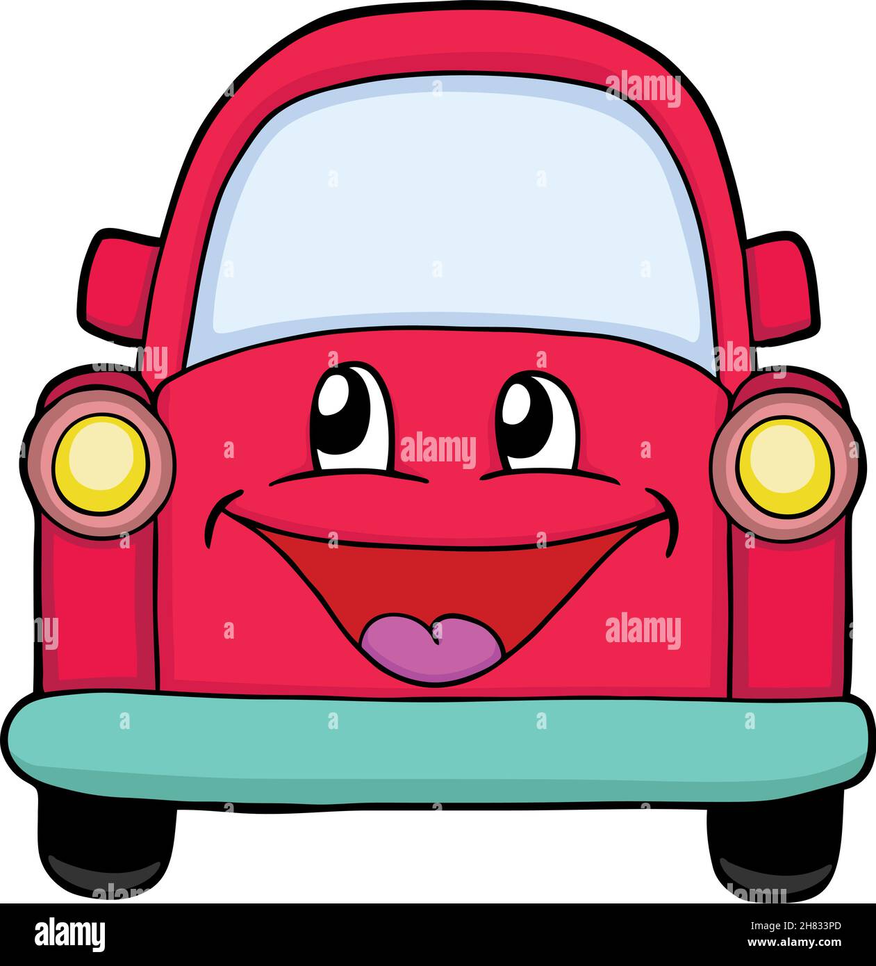 Cute red car, painted illustration Stock Vector Image & Art - Alamy