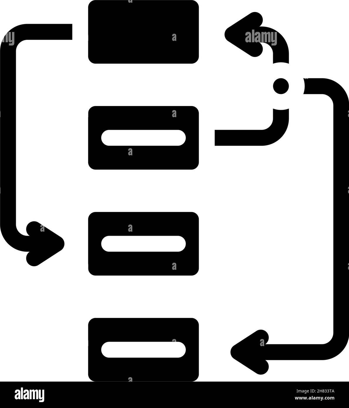 Algorithm Planning Glyph Icon Vector Illustration Stock Vector Image