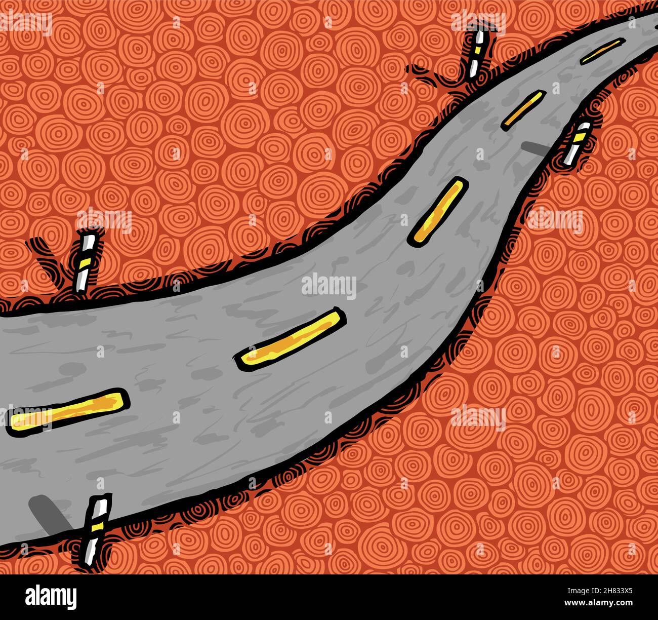 Hand drawn highway, vector illustration Stock Vector Image & Art - Alamy