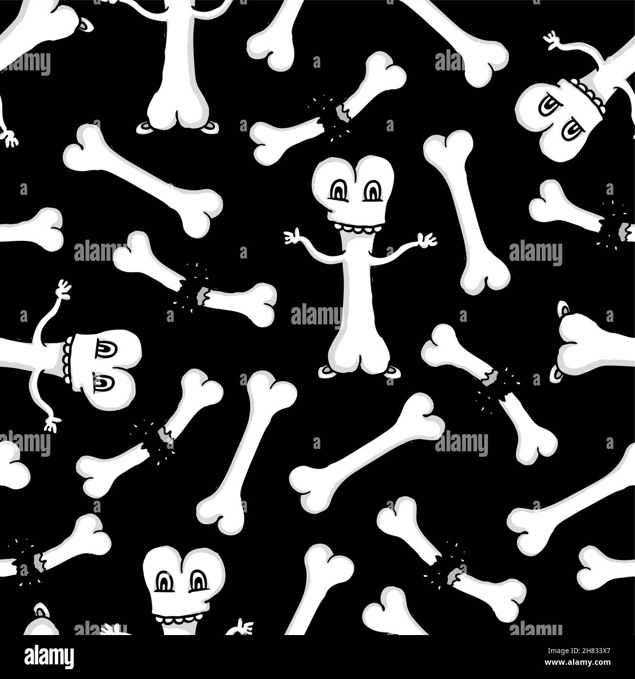 Bones vector Black and White Stock Photos & Images - Alamy
