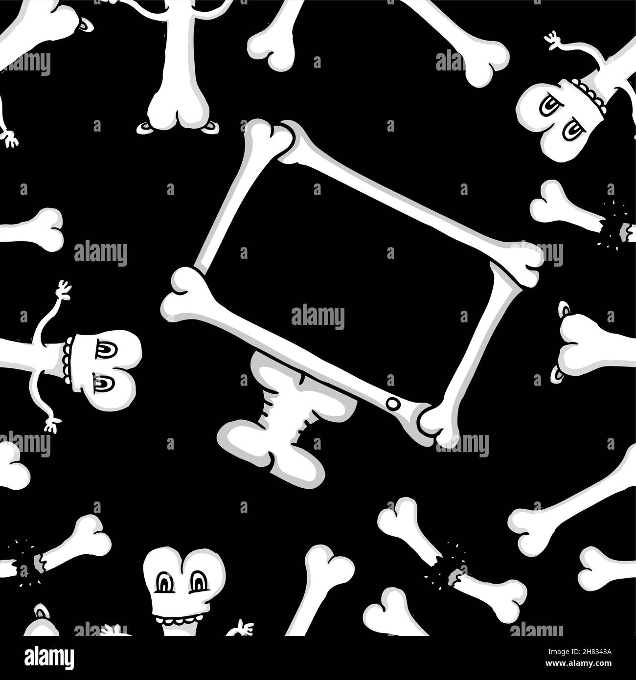 Seamless pattern of bones, vector illustration Stock Vector Image & Art ...