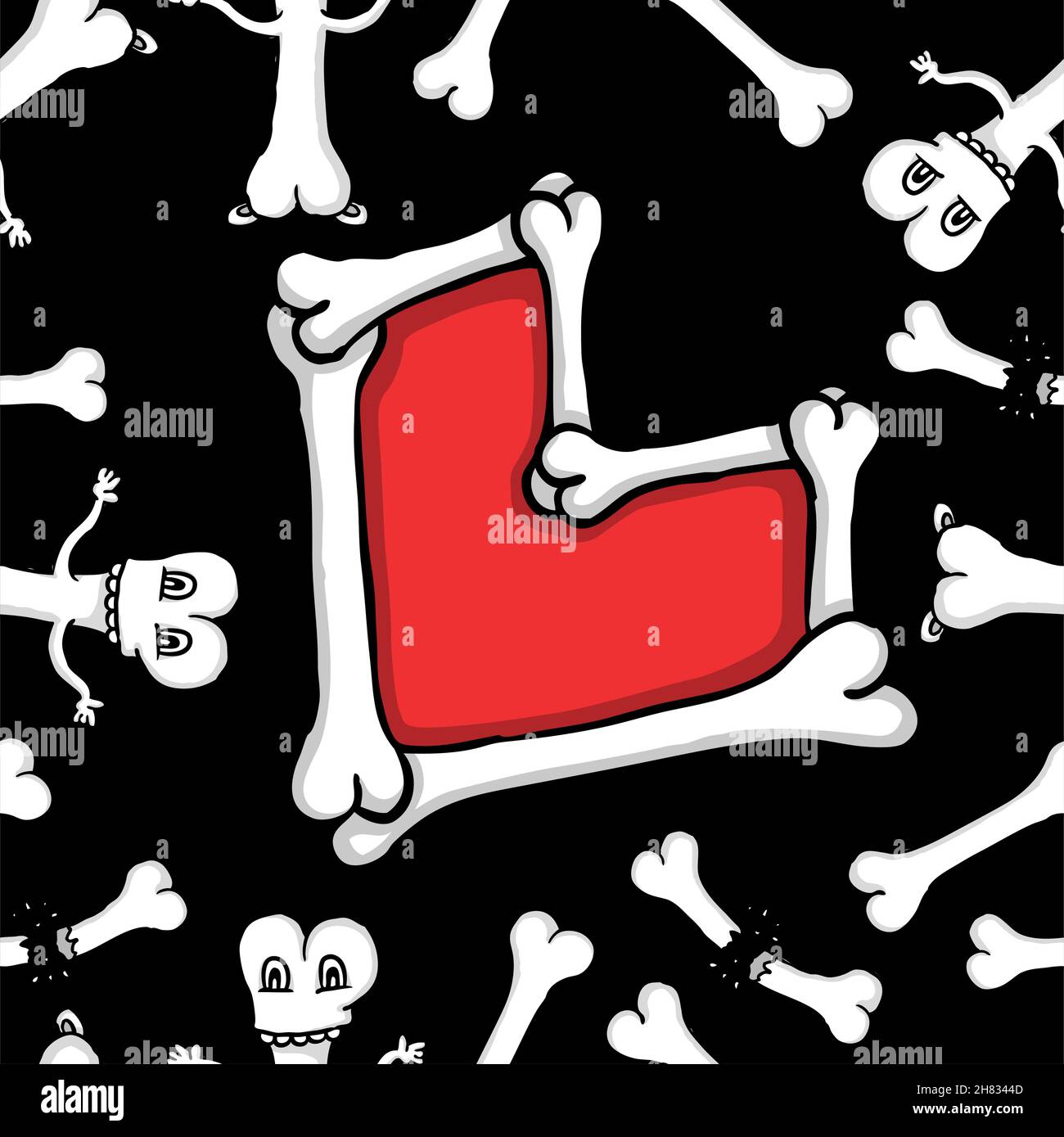 Seamless pattern of bones, vector illustration Stock Vector Image & Art ...