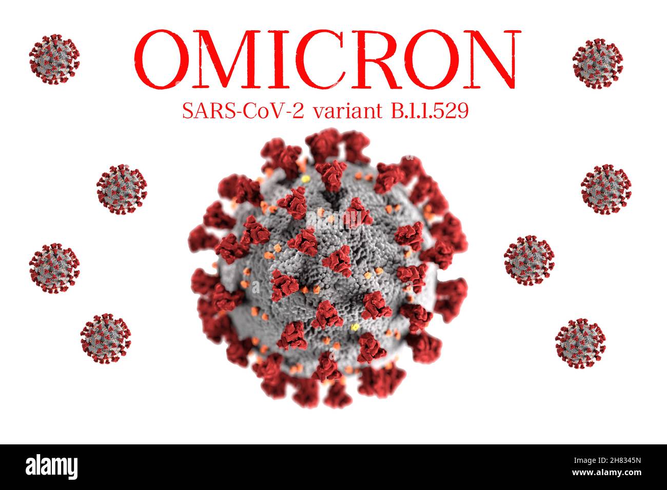 Omicron new SARS mutation variant B.1.1.529 concept, with title ...