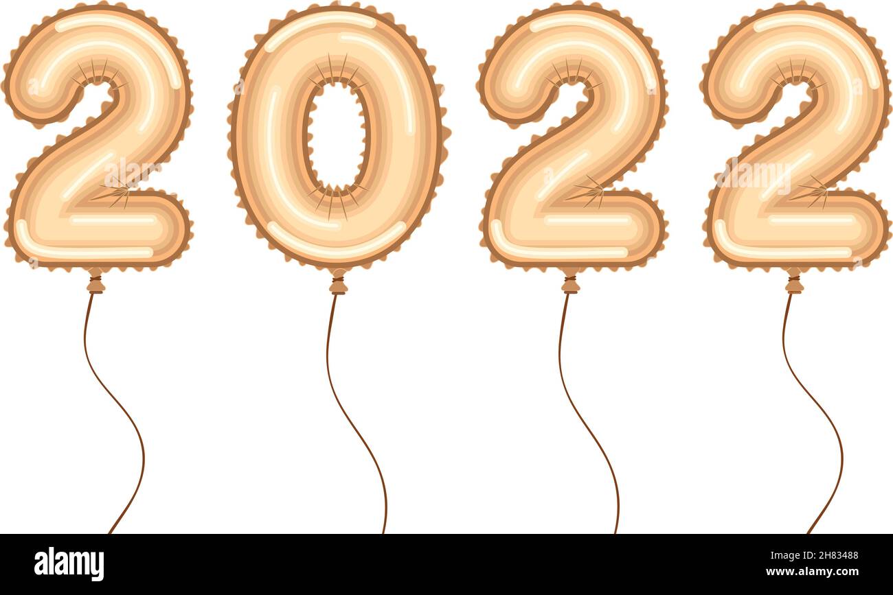 golden 2022 balloons helium Stock Vector Image & Art - Alamy