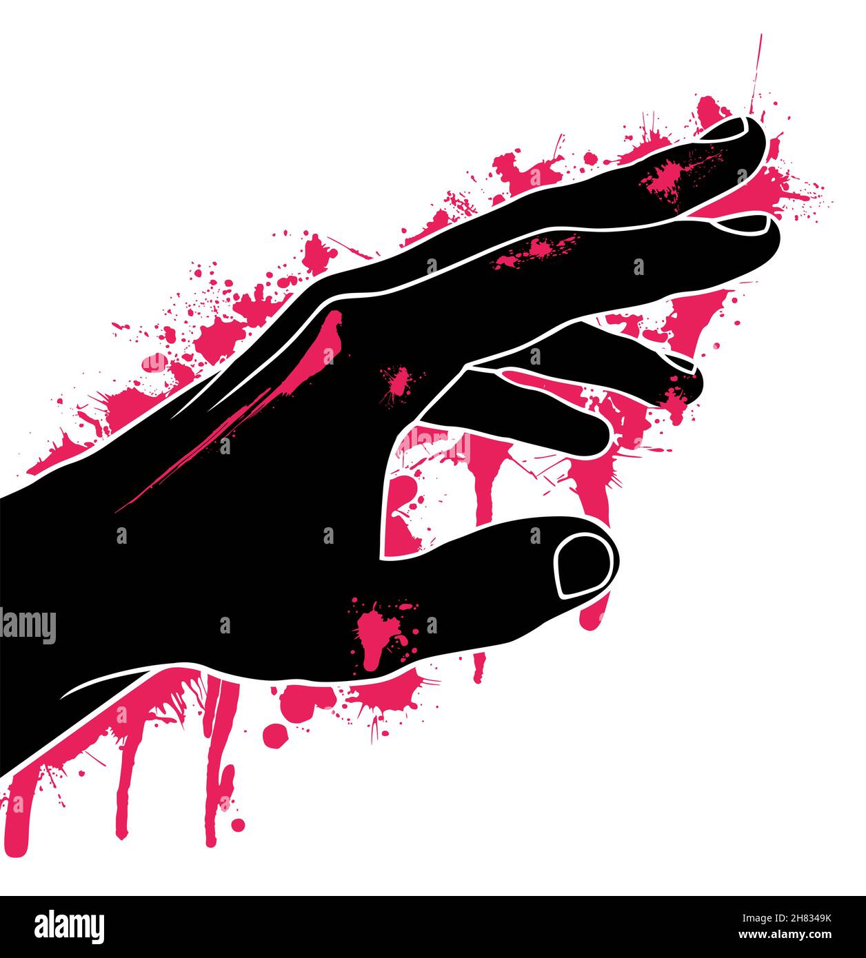 Hand in blood, abstraction, vector illustration Stock Vector Image ...