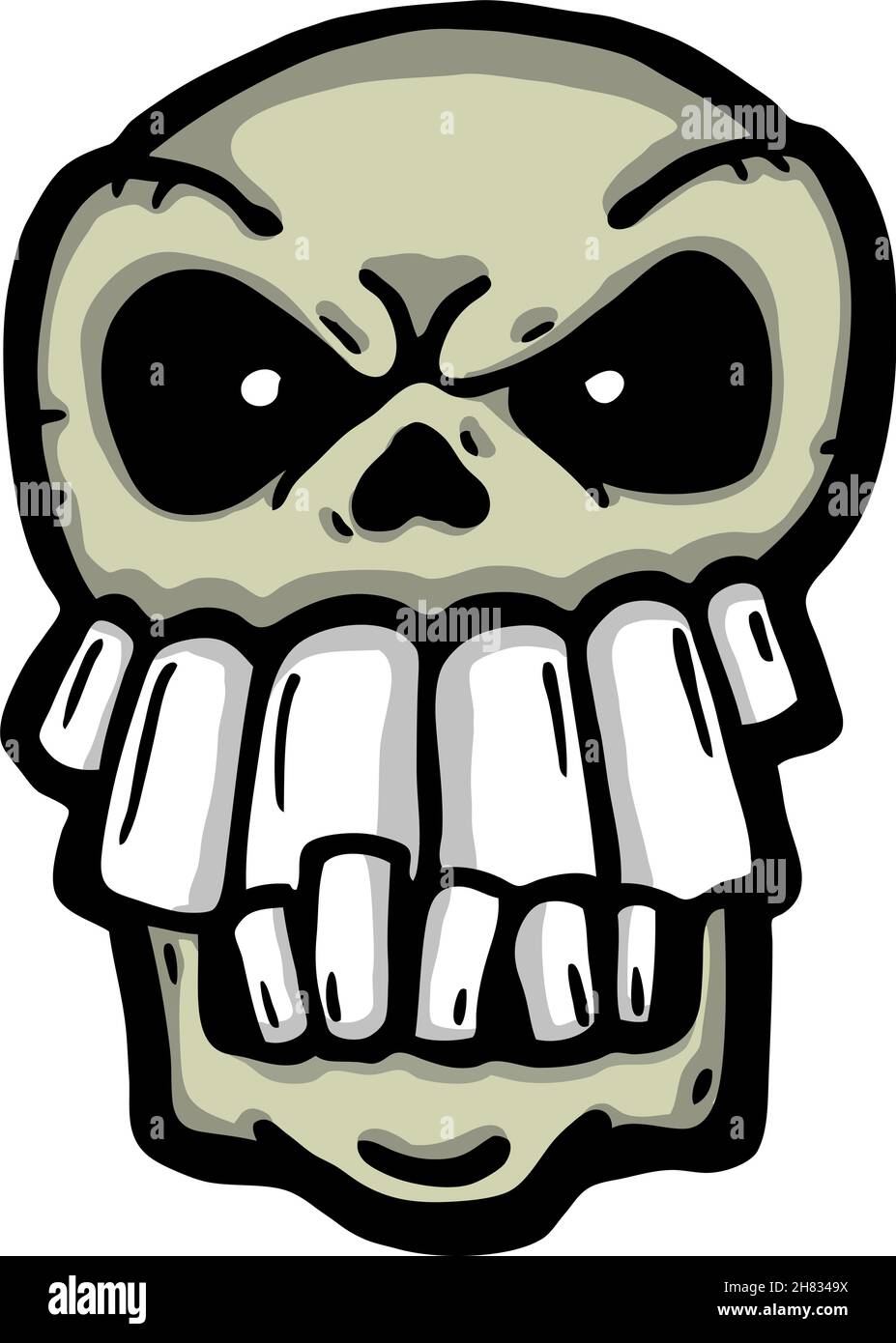 Angry painted skull, vector illustration Stock Vector Image & Art - Alamy