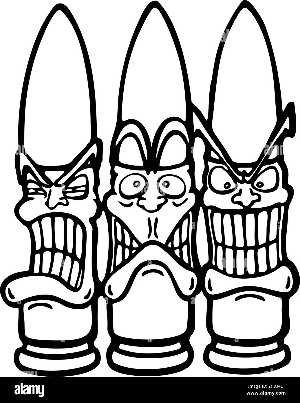 Angry funny bullets, vector illustration Stock Vector Image & Art - Alamy