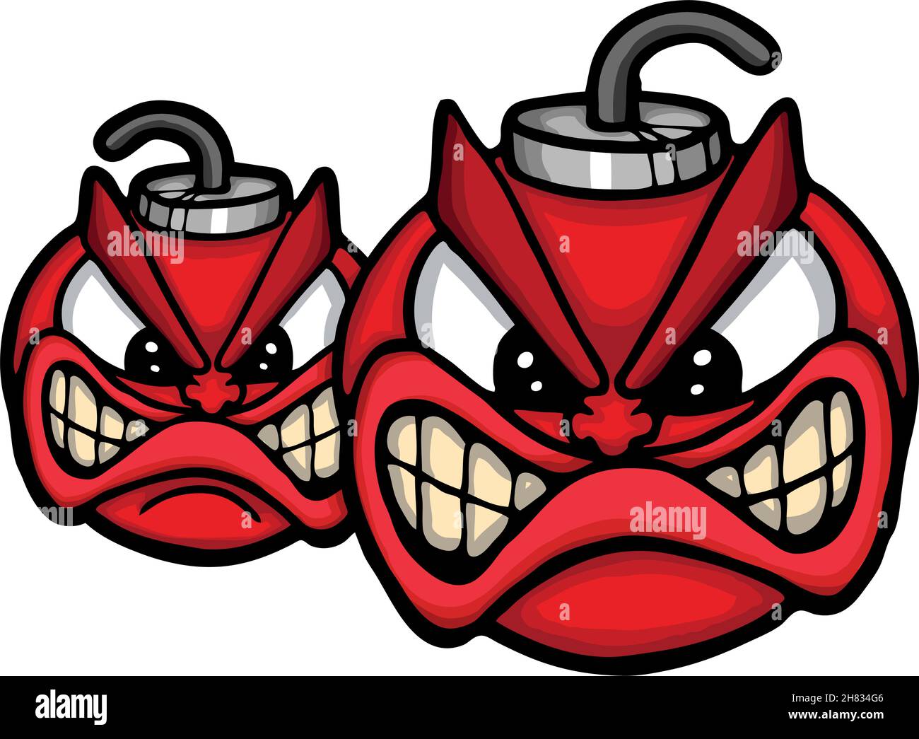 Two angry bombs, vector illustration Stock Vector Image & Art - Alamy