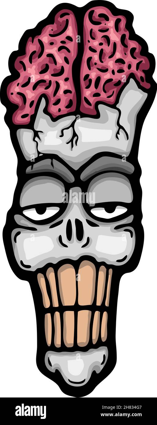 Skull and brain Stock Vector Images - Alamy