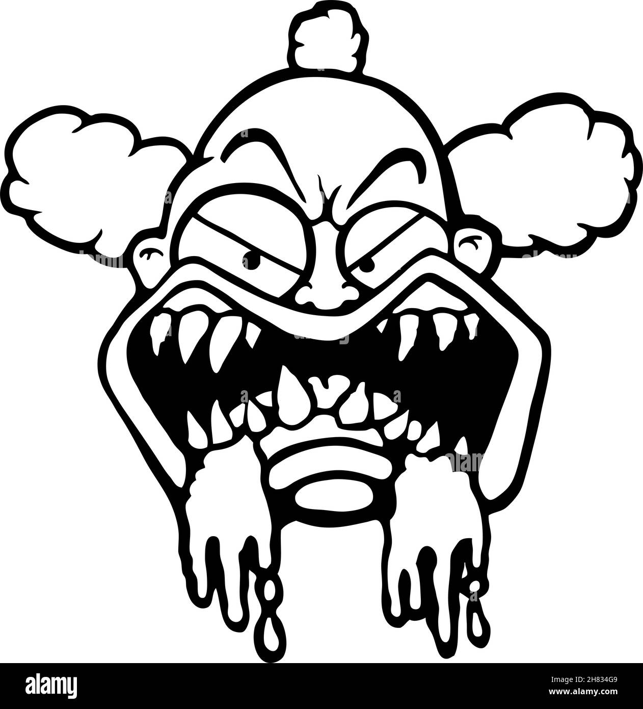 Hungry and bloody face of man, vector illustration Stock Vector Image ...