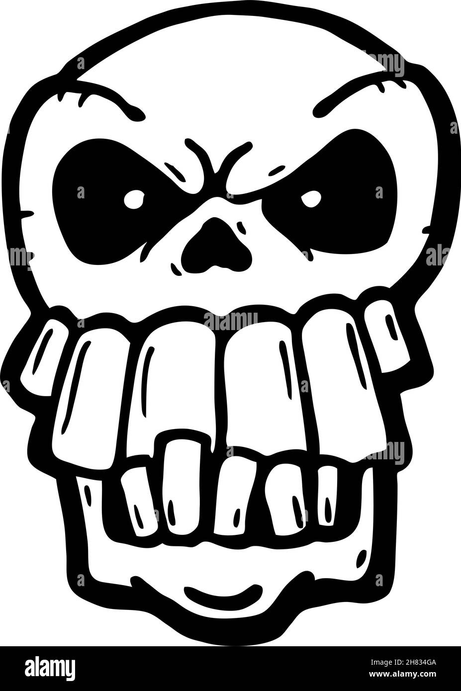 Angry painted skull, vector illustration Stock Vector Image & Art - Alamy