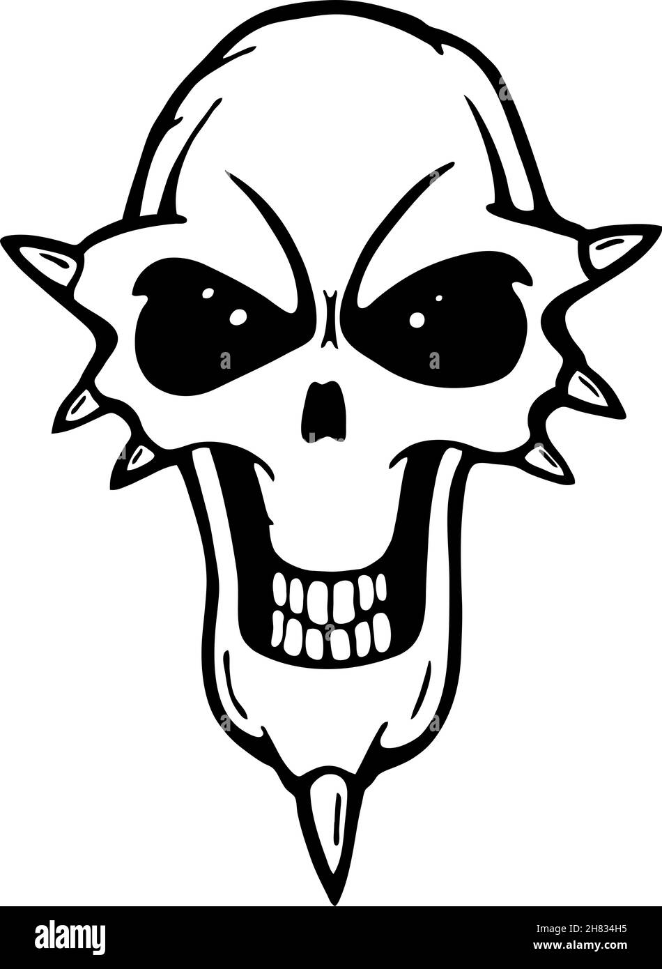 Angry painted skull, vector illustration Stock Vector Image & Art - Alamy