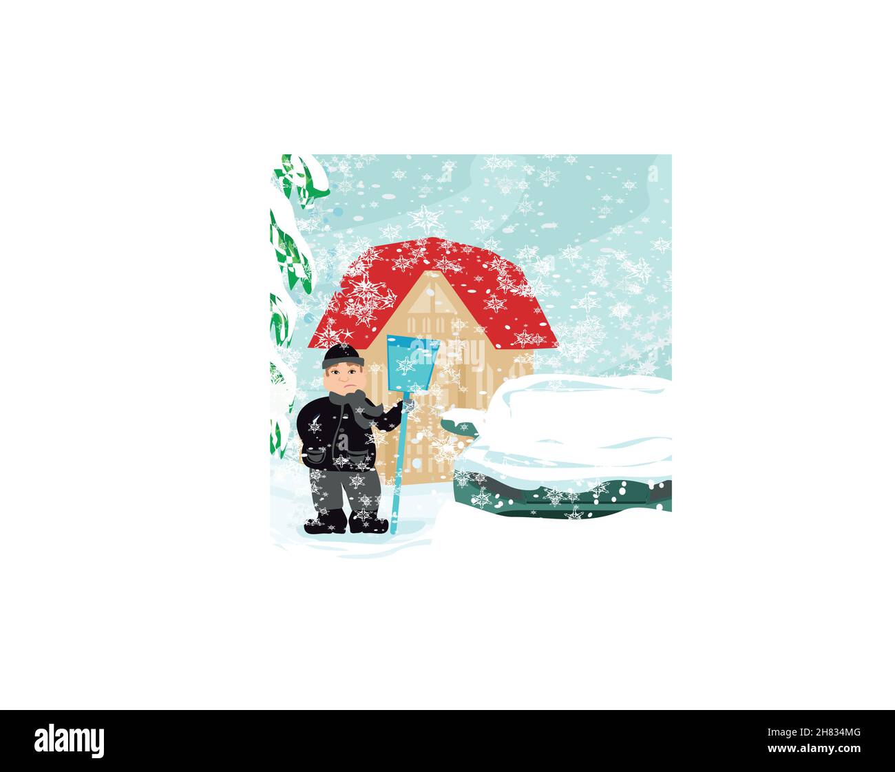Snow covered driveway Stock Vector Images - Alamy