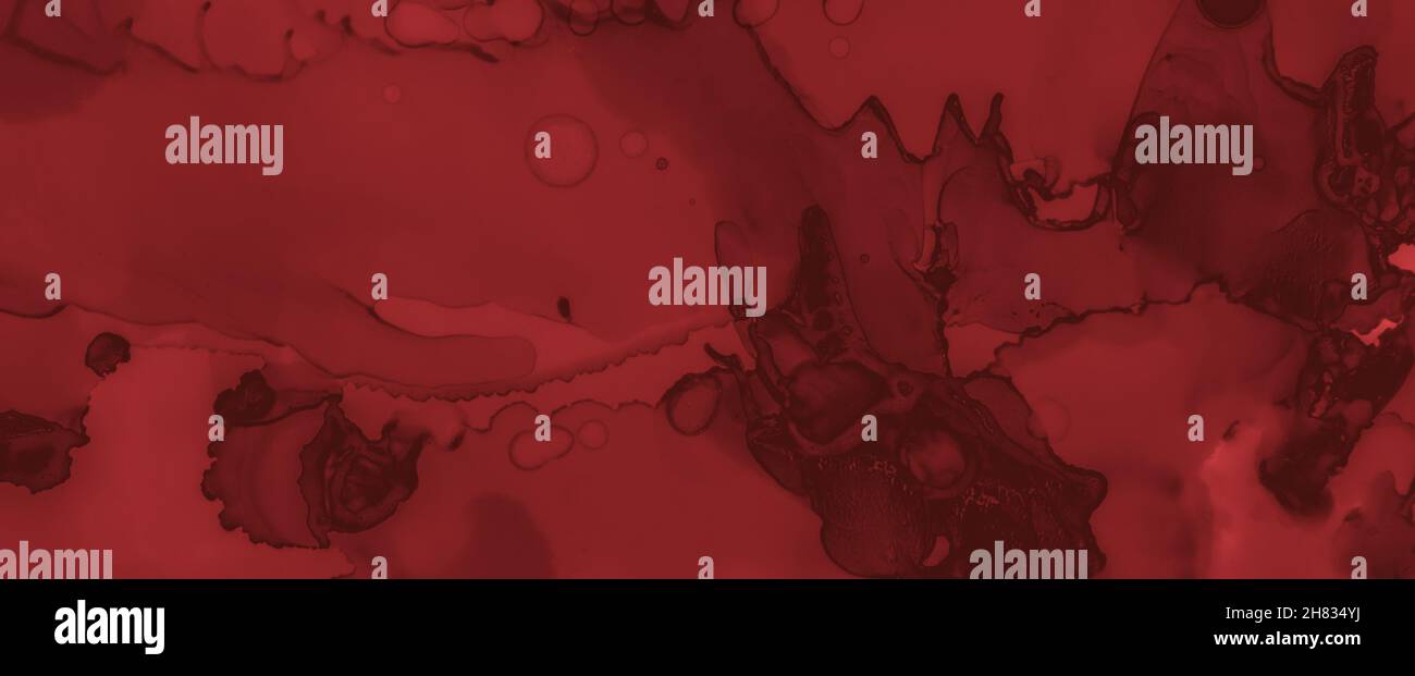 Liquid Blood Background. Red Fluid Banner. Halloween Spatter Black ...