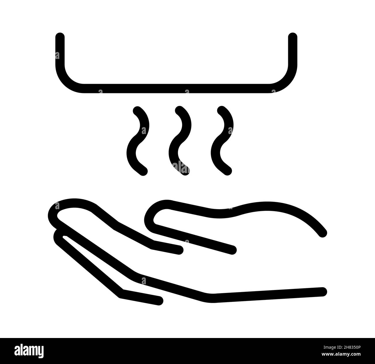 Hand dryer flat icon. Pictogram for web. Line stroke. Isolated on white ...