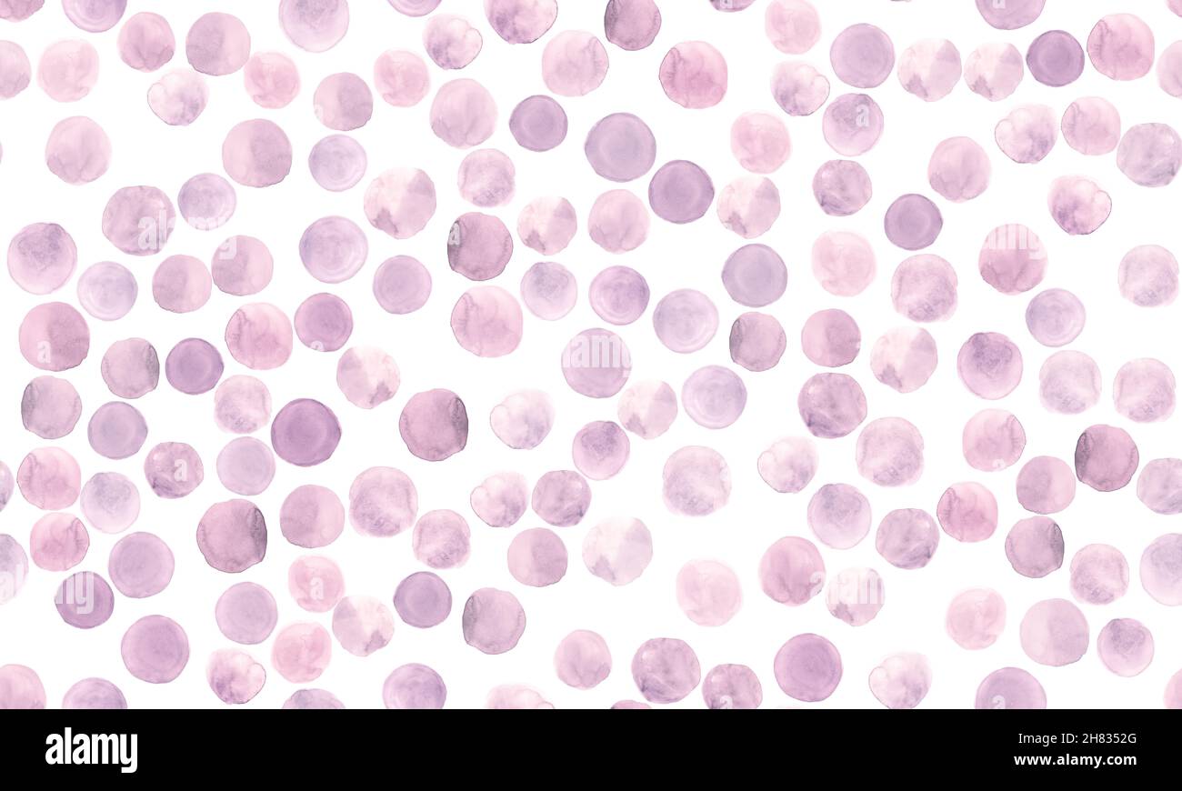 Seamless Watercolour Wallpaper. Pink Rounds Pattern. White Pastel Spots ...