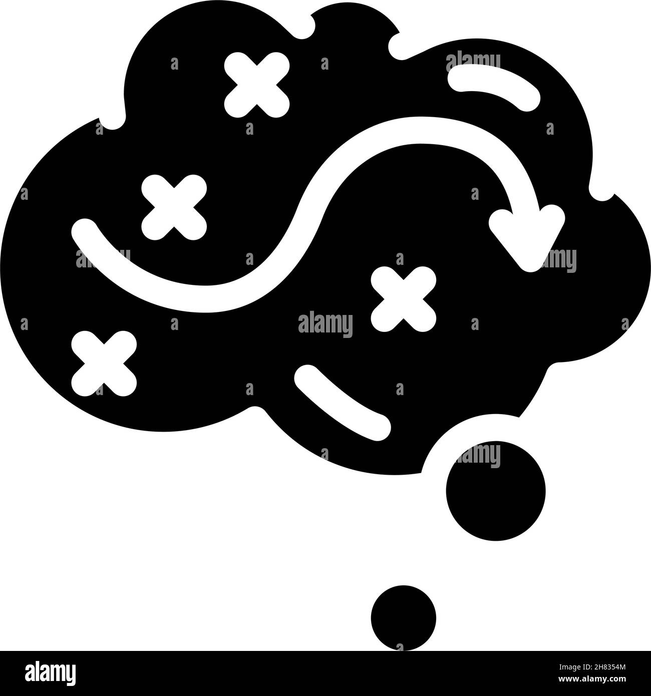 thinking over plan glyph icon vector illustration Stock Vector Image ...